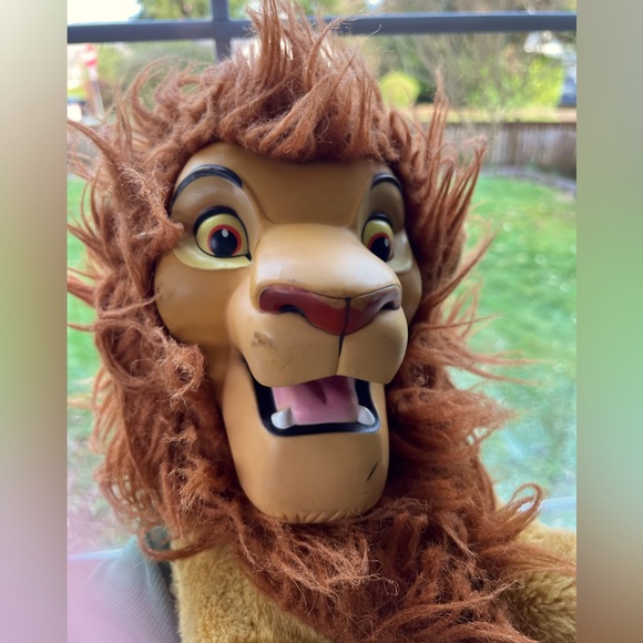 Disney | Toys | Large Vintage Disney Simba Plush Puppet Plastic Face ...